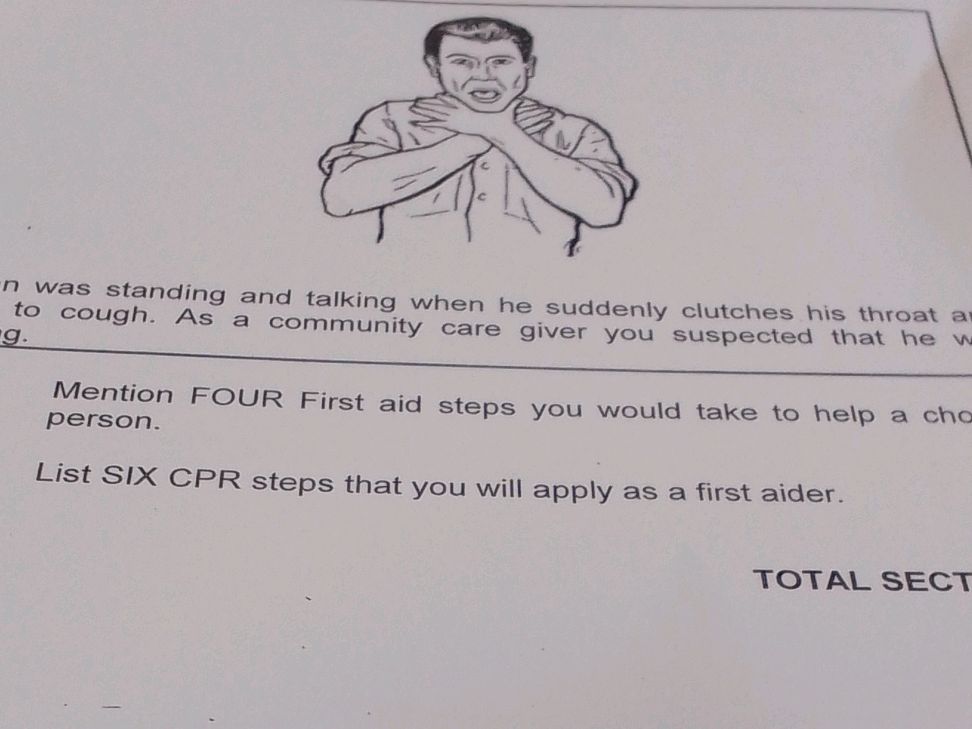 Mention FOUR First aid steps you would take | StudyX