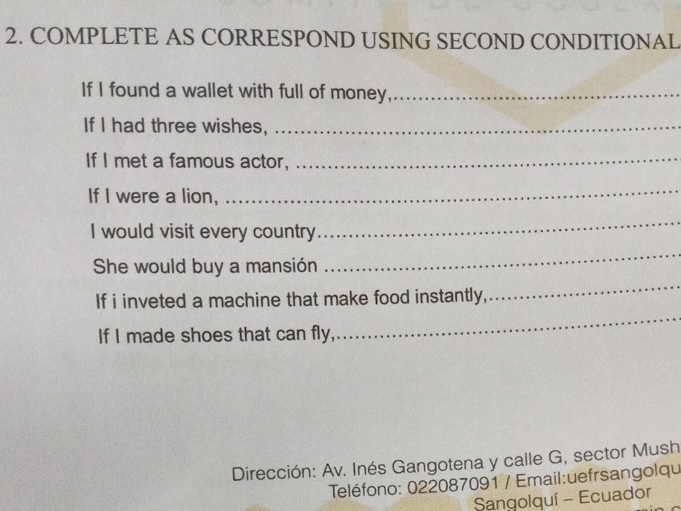 2. COMPLETE AS CORRESPOND USING SECOND | StudyX