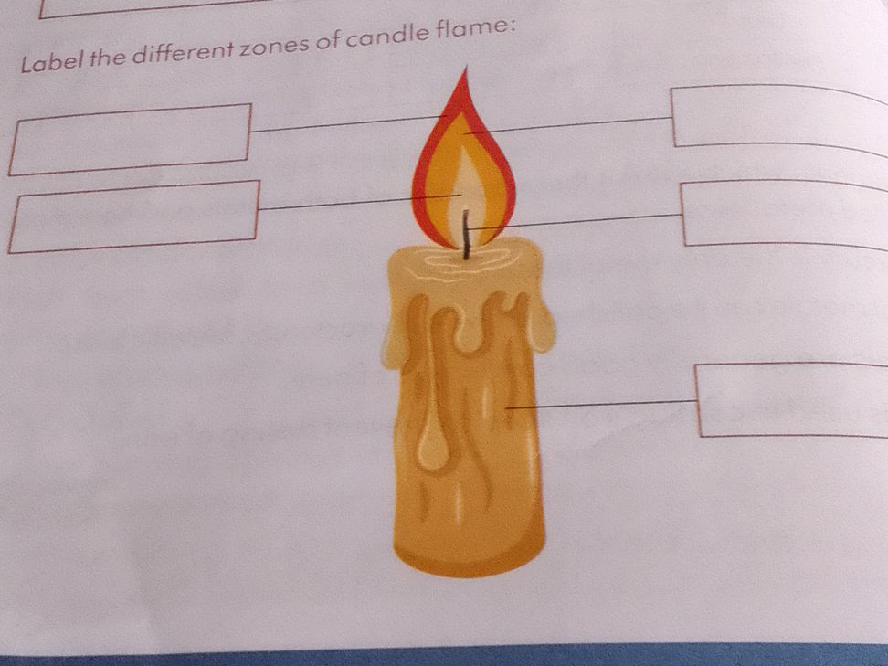Label the different zones of candle flame: | StudyX
