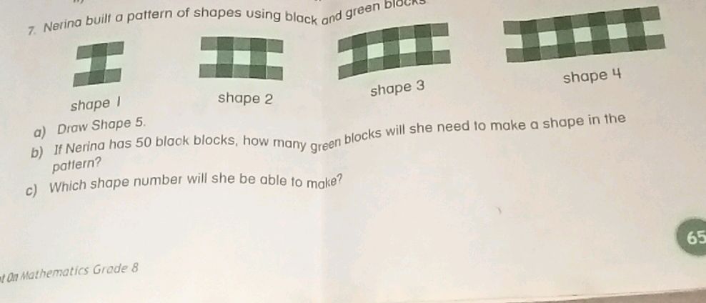 7. Nerina built a pattern of shapes using | StudyX