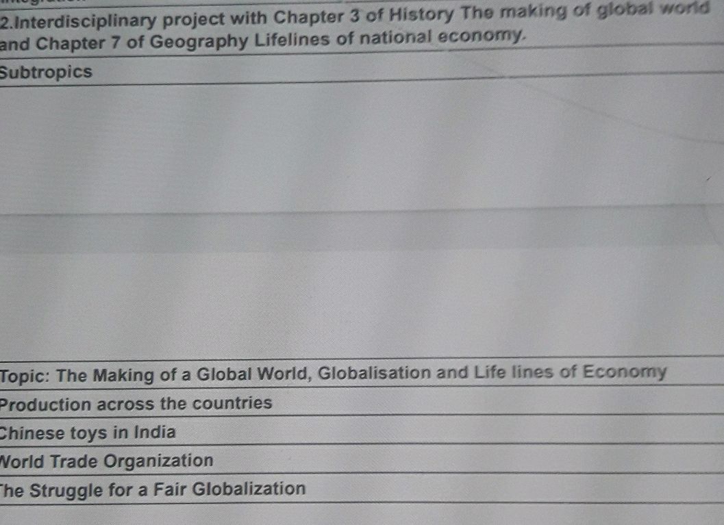 2. Interdisciplinary project with Chapter 3 | StudyX
