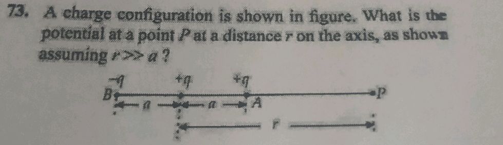 73. A charge configuration is shown in | StudyX