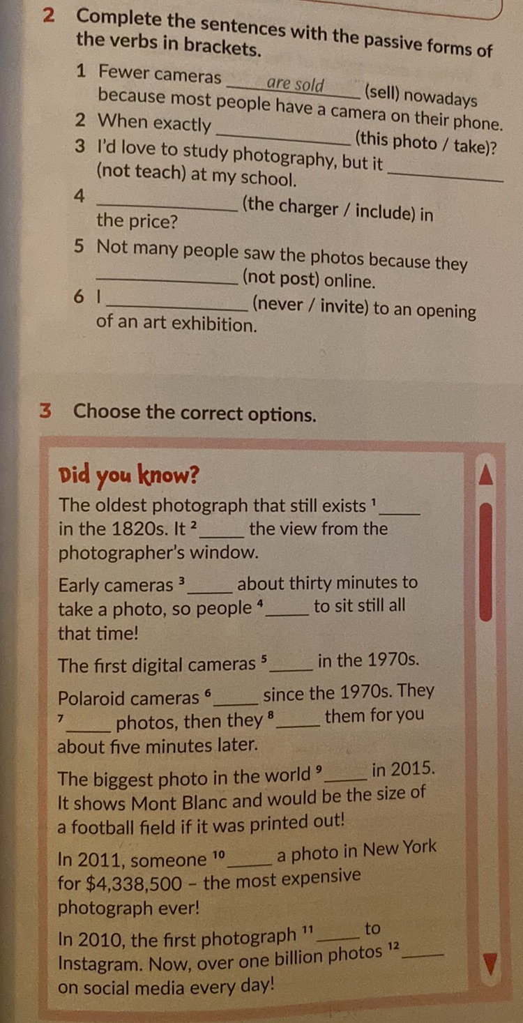 2 Complete the sentences with the passive | StudyX