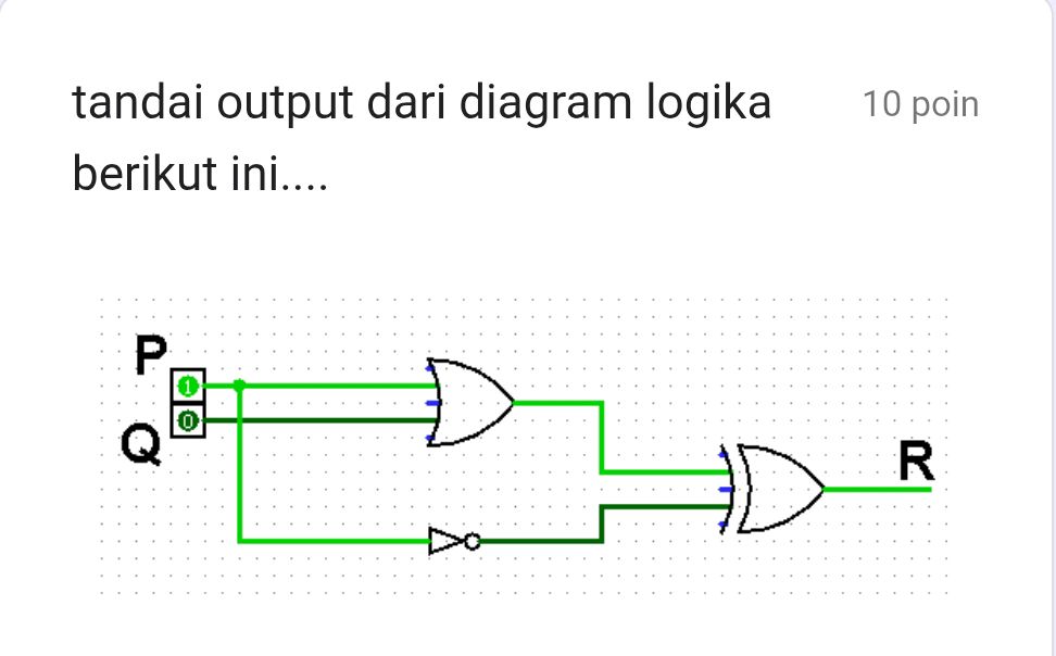tandai output dari diagram logika berikut | StudyX