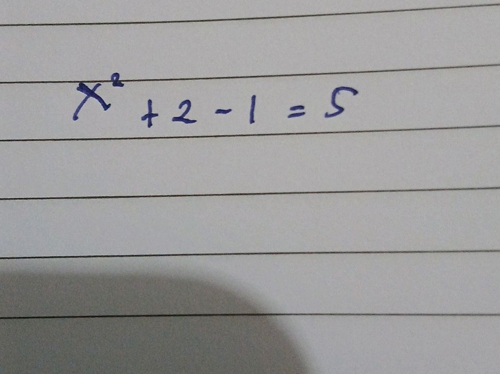 Solving Quadratic Equation: x^2 + 2 - 1 = 5 | StudyX