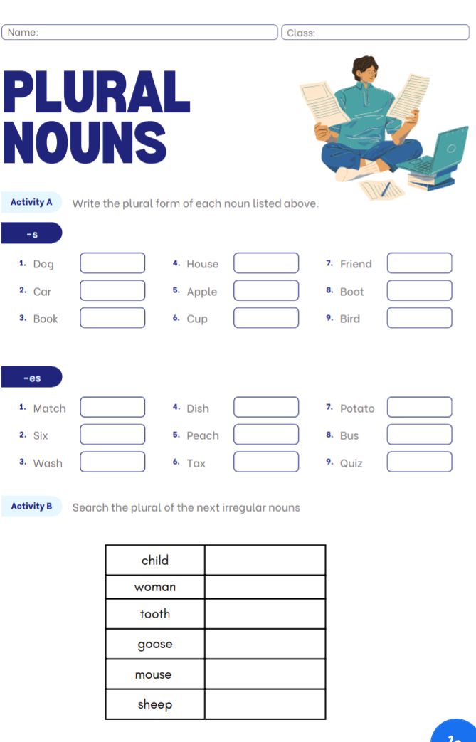 Activity A Write the plural form of each | StudyX