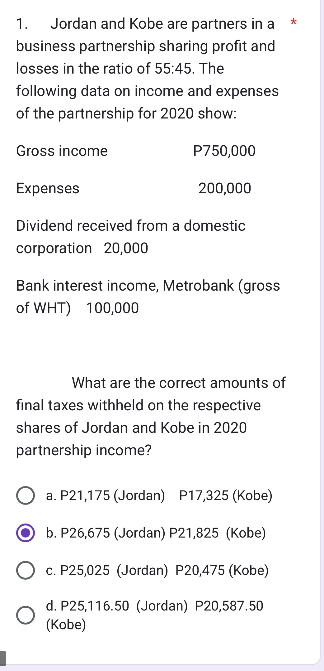 1. Jordan and Kobe are partners in a | StudyX