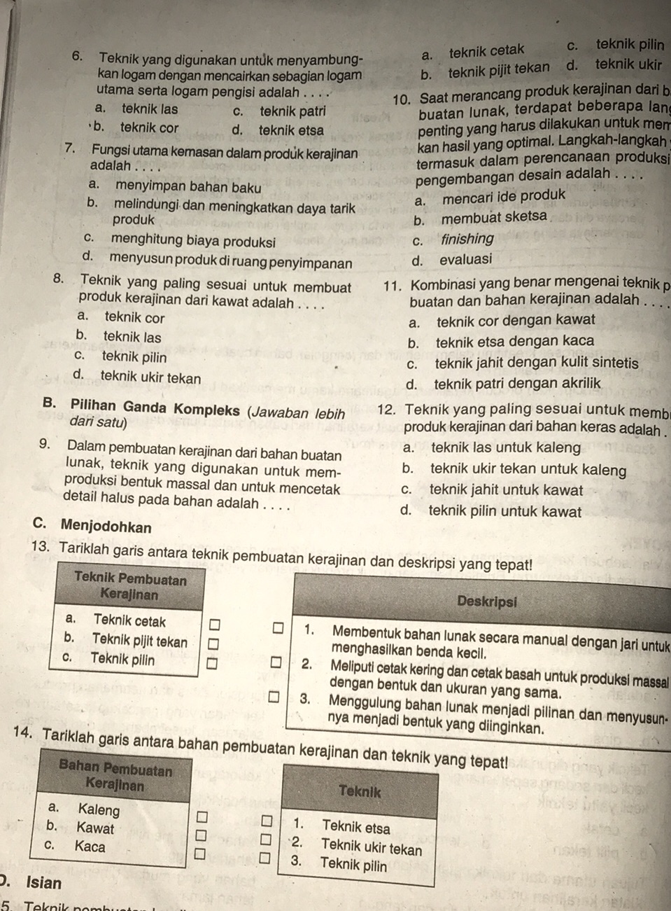 6. Teknik yang digunakan untuk menyambungkan | StudyX