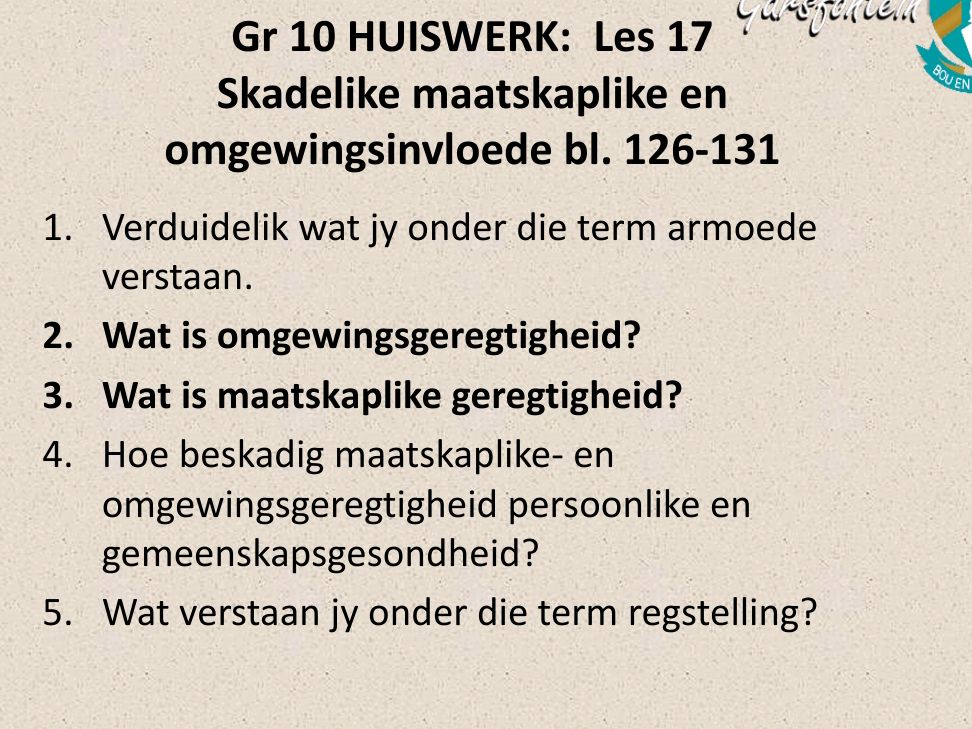 1. Verduidelik wat jy onder die term armoede | StudyX