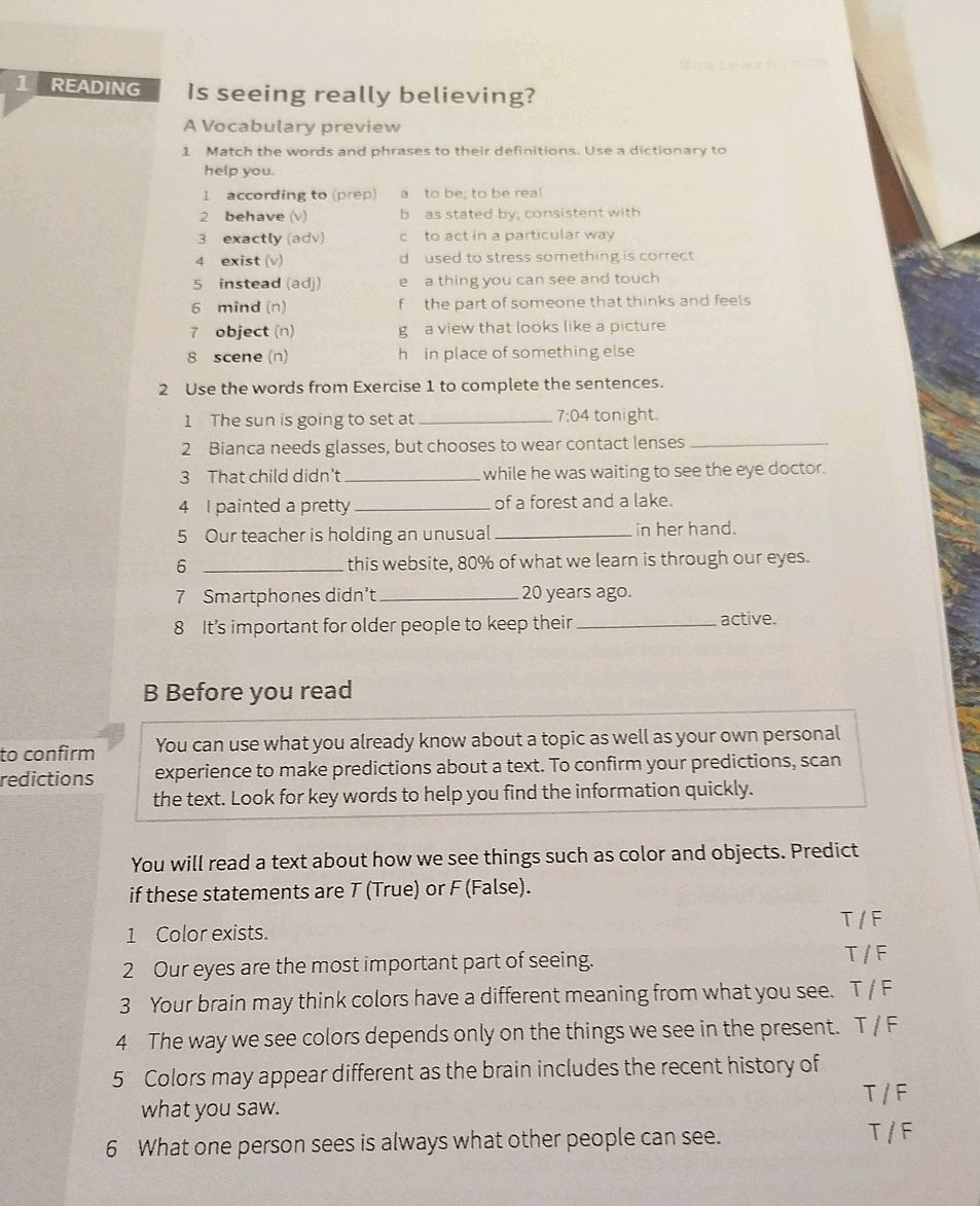 1 READING Is seeing really believing? A | StudyX