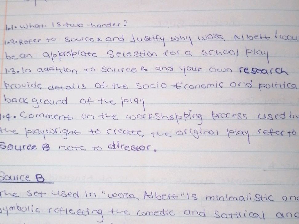 1.1. What is two-hander? 1.2. Refer to | StudyX