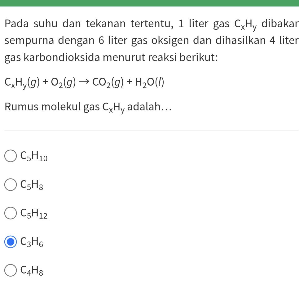 Pada suhu dan tekanan tertentu, 1 liter gas | StudyX