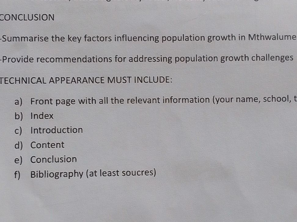 CONCLUSION - Summarise the key factors | StudyX
