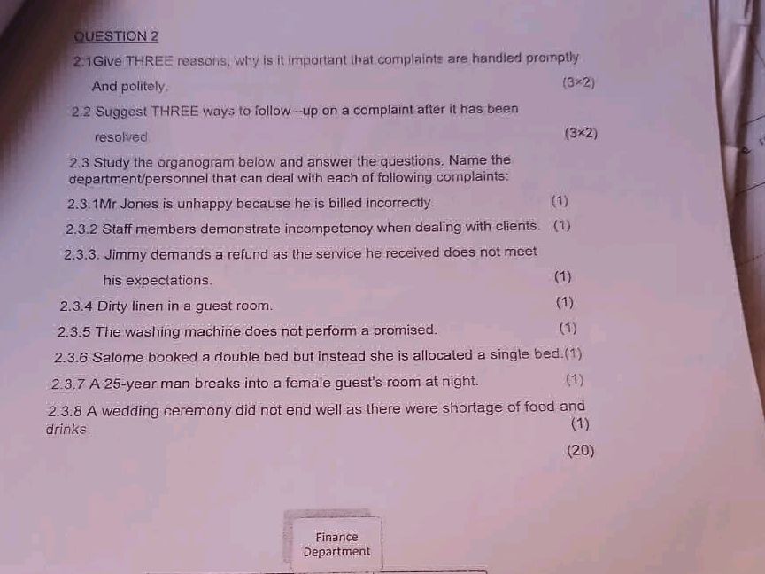QUESTION 2 2.1 Give THREE reasons, why is | StudyX