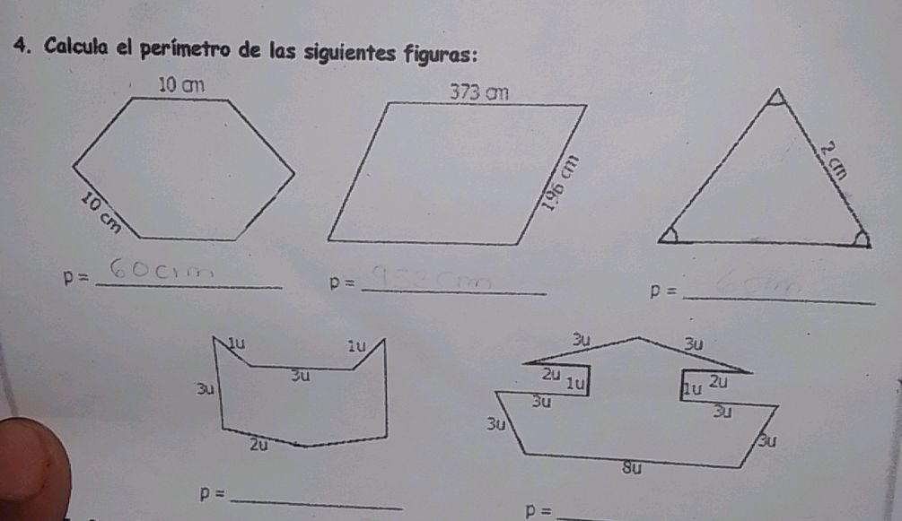 4. Calcula el perímetro de las siguientes | StudyX