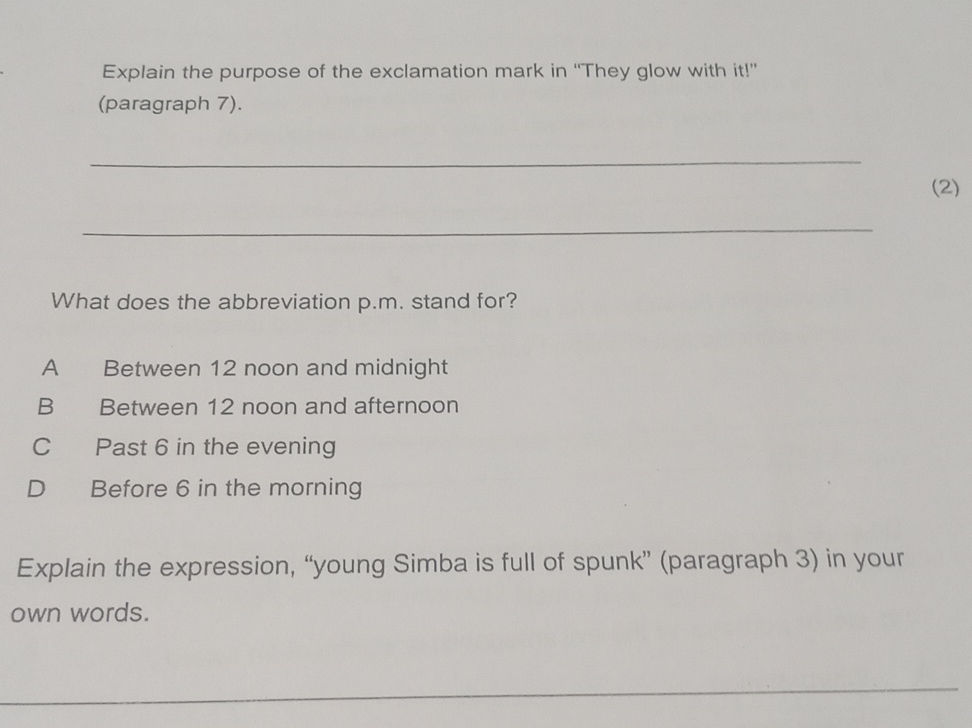 Explain the purpose of the exclamation mark | StudyX