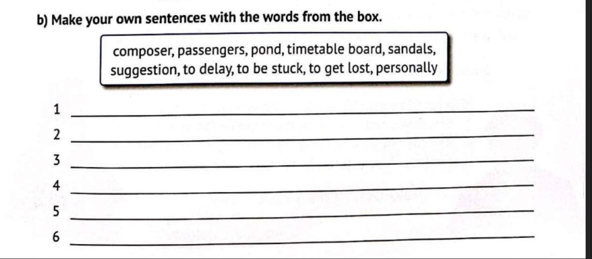 b) Make your own sentences with the words | StudyX