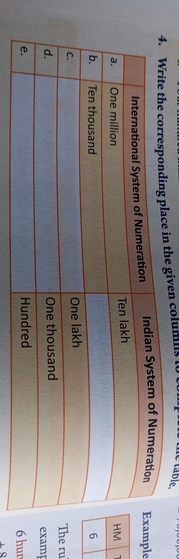 4. Write the corresponding place in the | StudyX