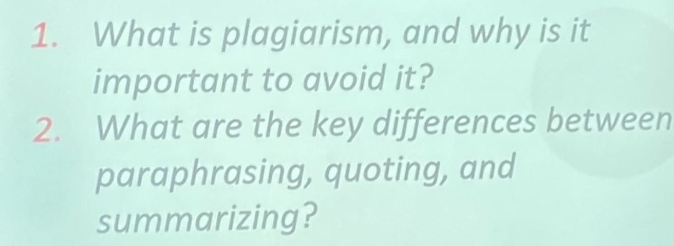 1. What is plagiarism, and why is it | StudyX