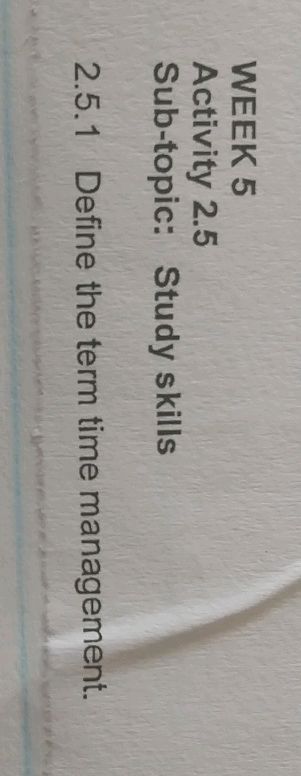 Define Time Management | StudyX