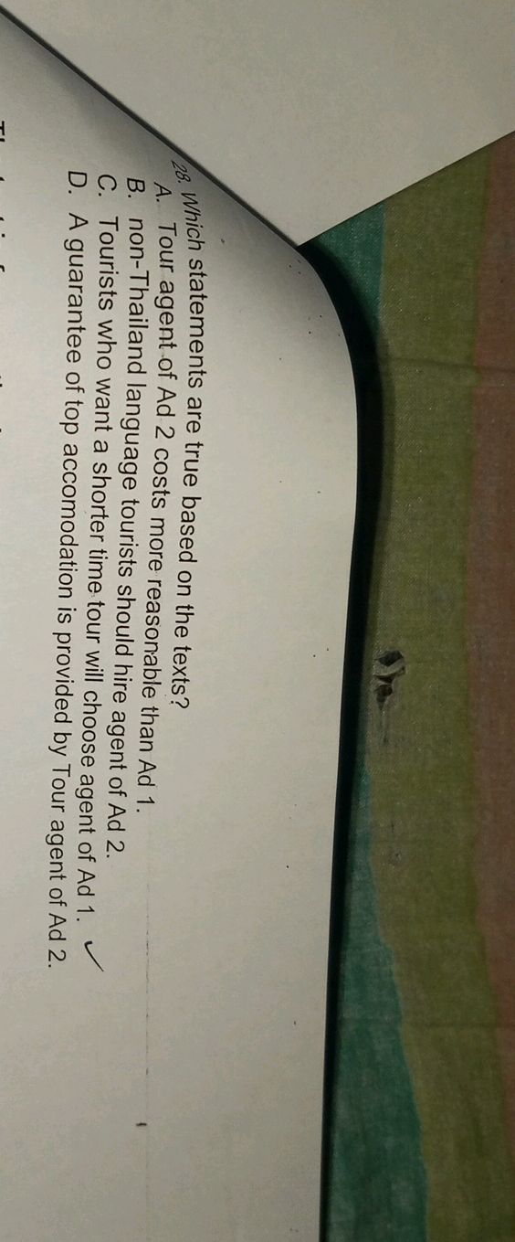 28. Which statements are true based on the | StudyX