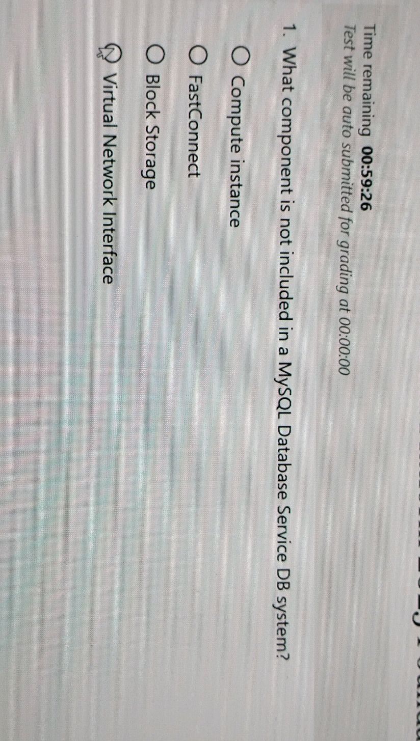 1. What component is not included in a MySQL | StudyX