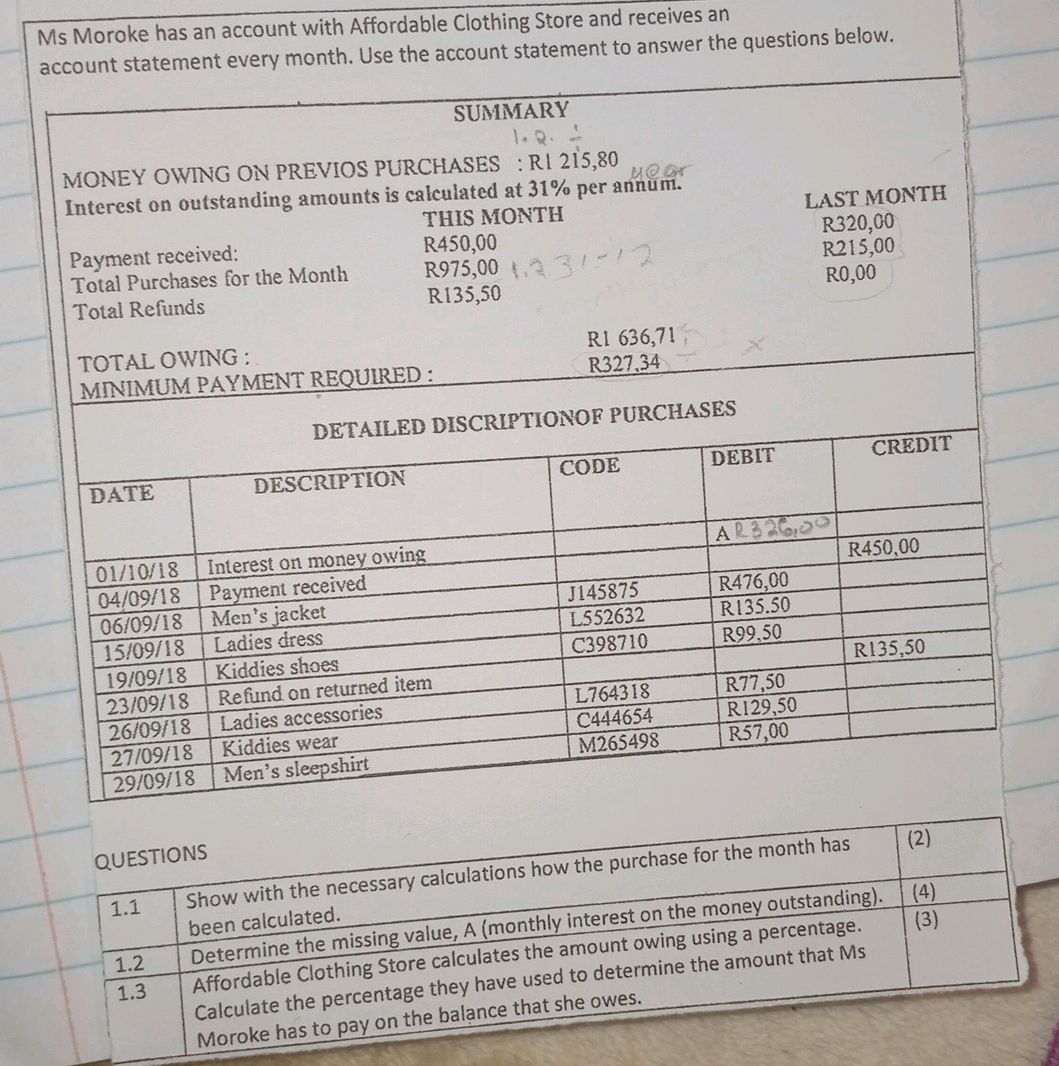 Ms Moroke has an account with Affordable | StudyX