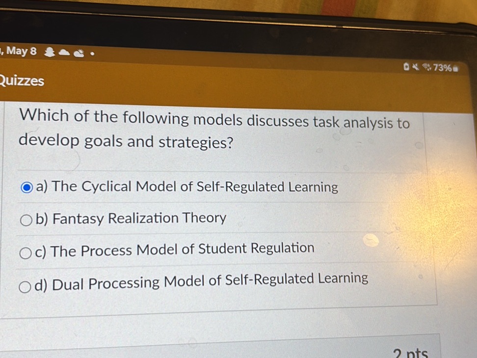 Which of the following models discusses task | StudyX