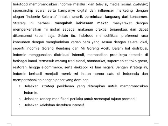 Indofood mempromosikan Indomie melalui iklan