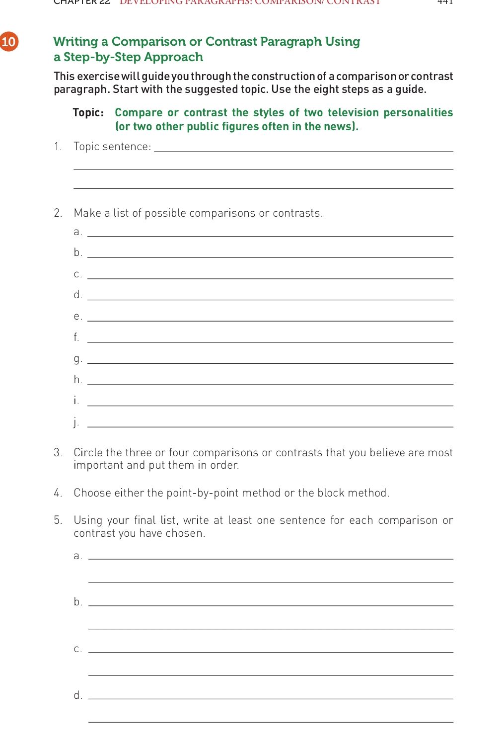1. Topic sentence: 2. Make a list of | StudyX