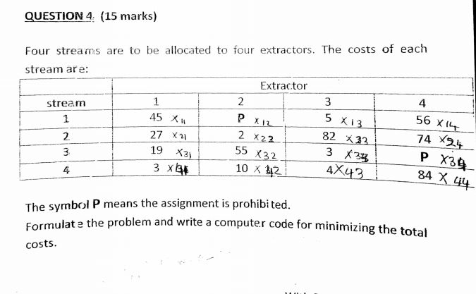 QUESTION 4. (15 marks) Four streams are to | StudyX