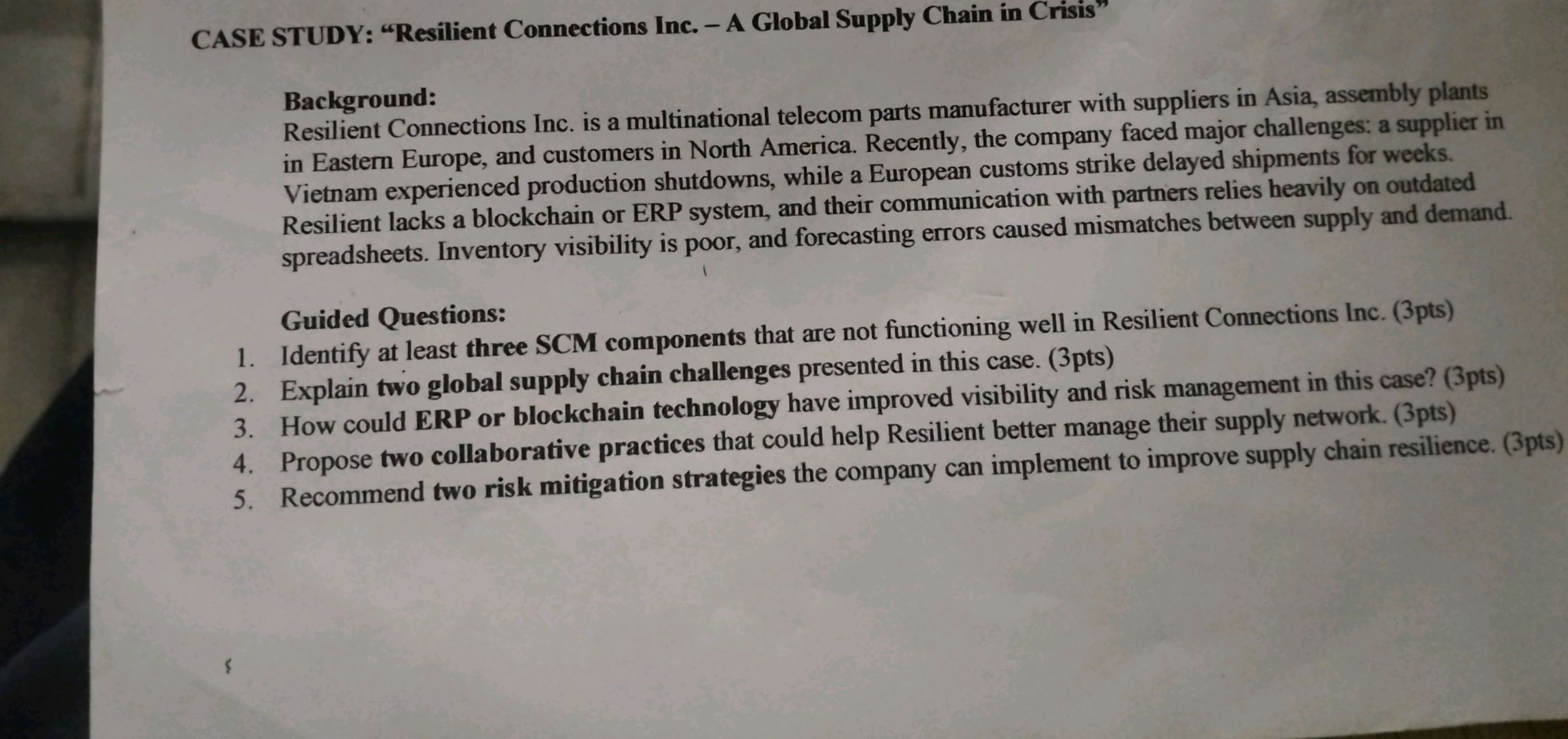 CASE STUDY: "Resilient Connections Inc. – A | StudyX