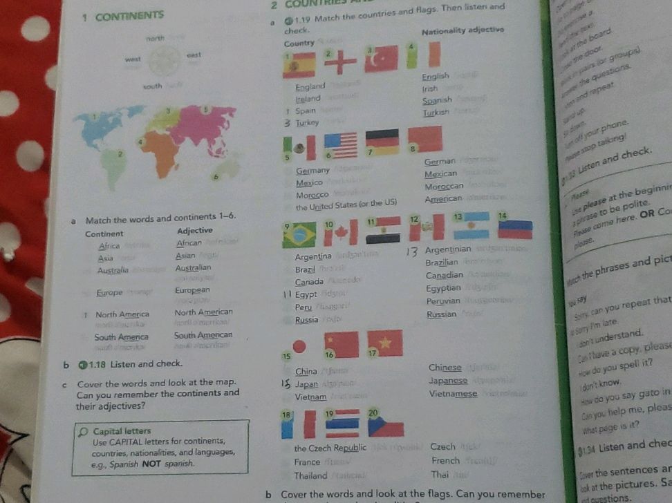 a Match the words and continents 1-6. | | StudyX
