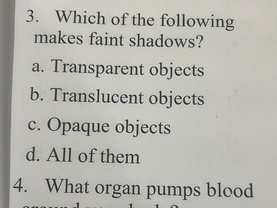 3. Which of the following makes faint | StudyX