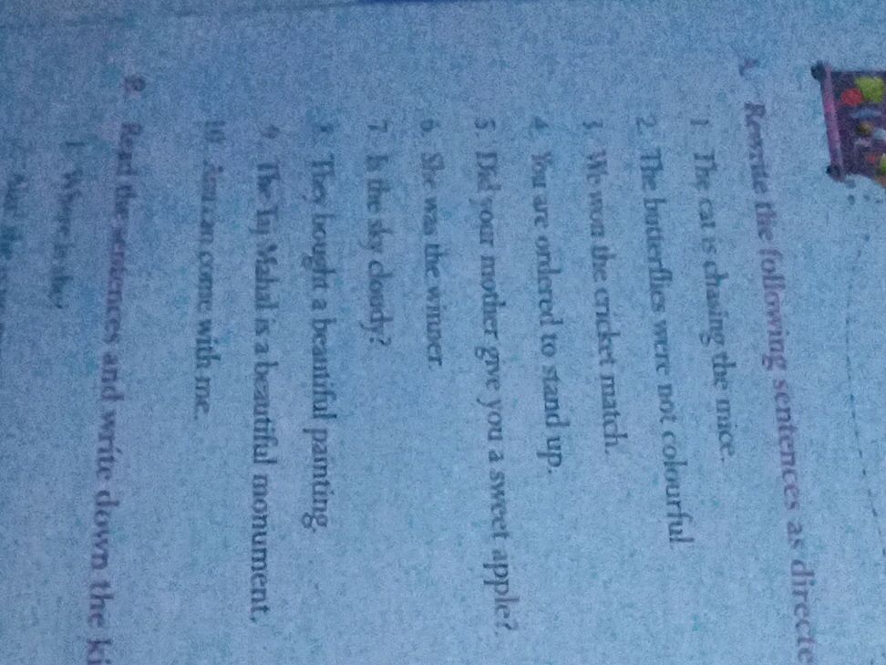 A. Rewrite the following sentences as | StudyX