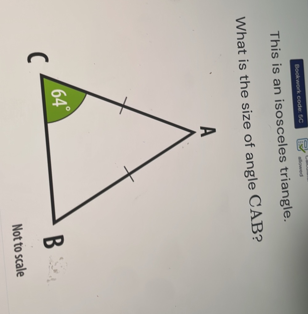 This is an isosceles triangle. What is the | StudyX