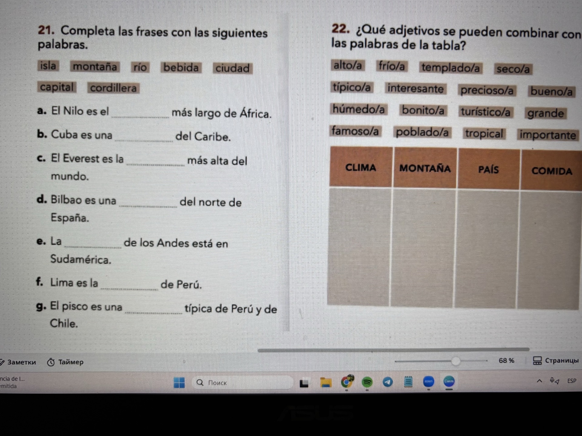 21. Completa las frases con las siguientes | StudyX
