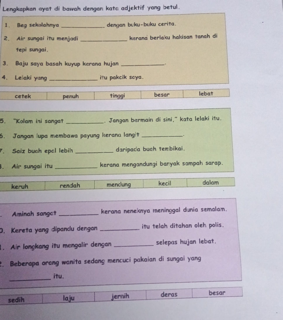 Lengkapkan ayat di bawah dengan kata | StudyX