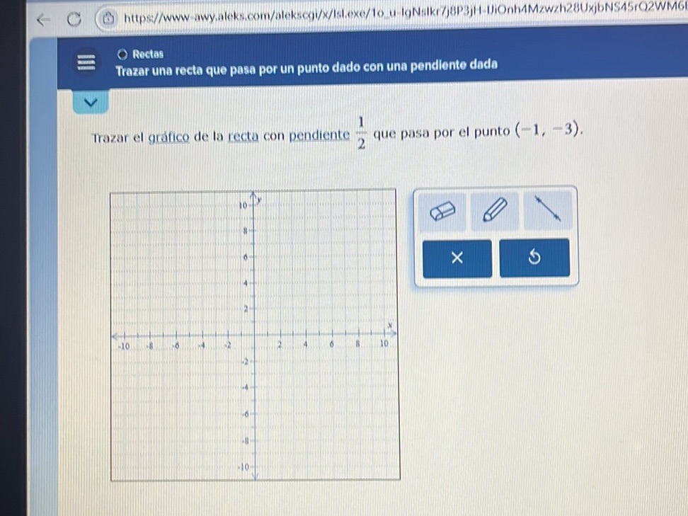 Trazar el gráfico de la recta con pendiente | StudyX