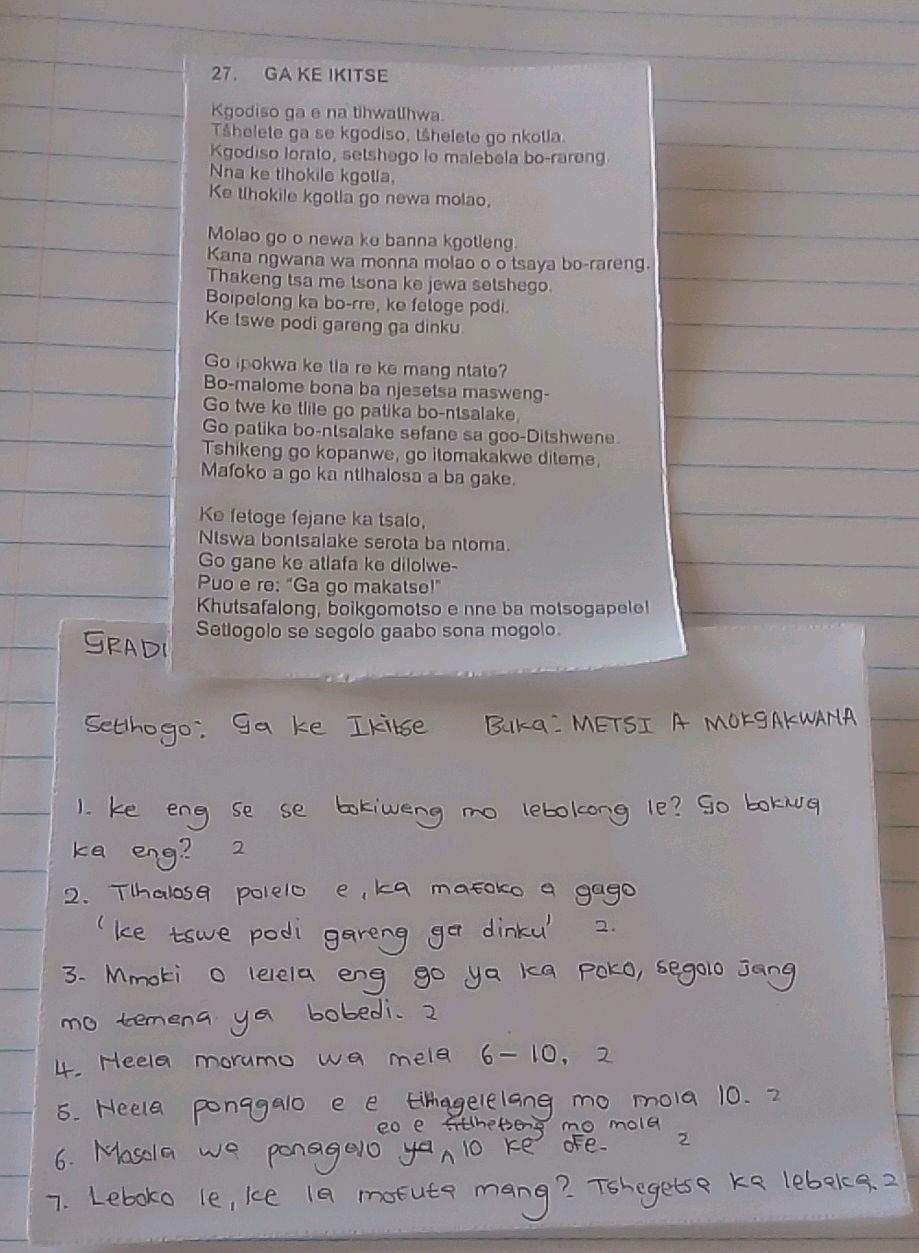 1. ke eng se se bokiweng mo lebokong le? go | StudyX