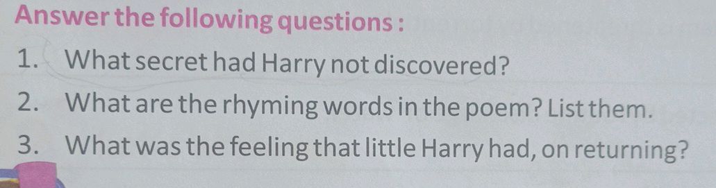 1. What secret had Harry not discovered? 2. | StudyX