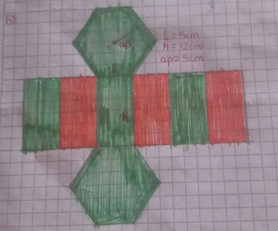The image shows a net of a hexagonal prism | StudyX