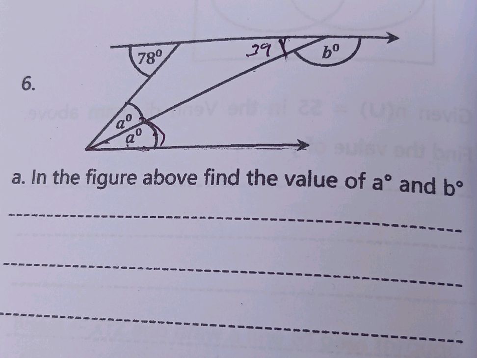 6. In the figure above find the value of a° | StudyX