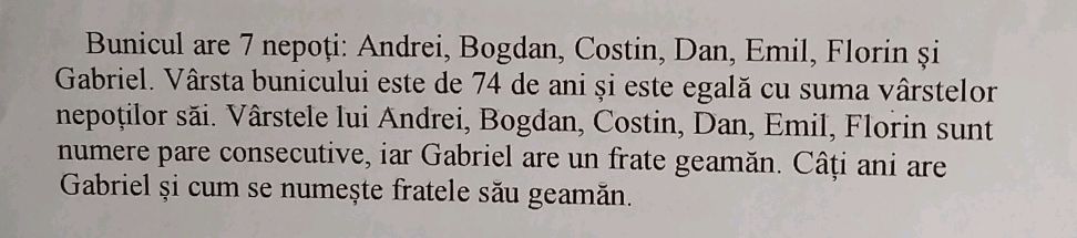Bunicul are 7 nepoți: Andrei, Bogdan, | StudyX