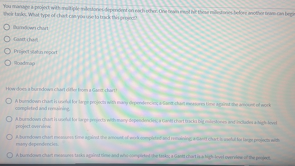 You manage a project with multiple | StudyX