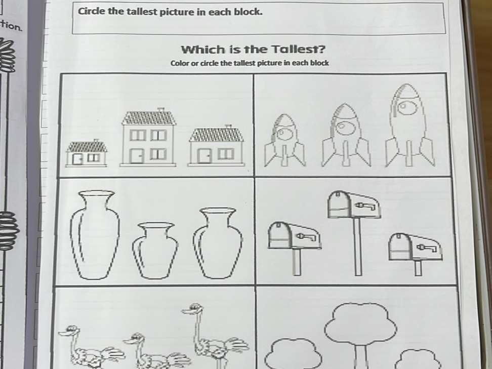 Circle the tallest picture in each block. | StudyX