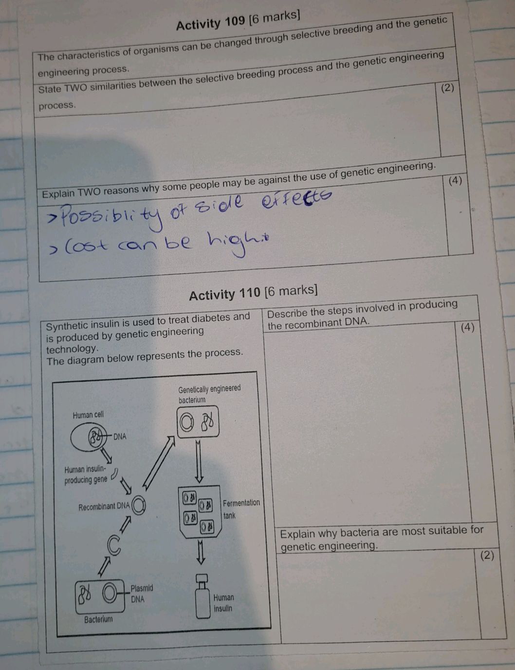 Activity 109 [6 marks] The characteristics | StudyX