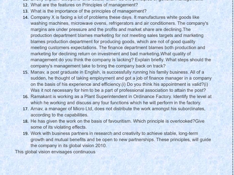 12. What are the features on Principles of | StudyX