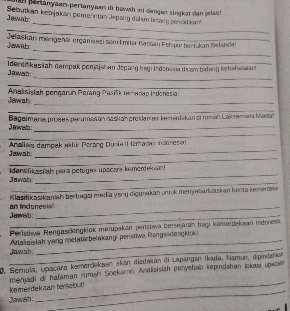Sebutkan kebijakan pemerintah Jepang dalam | StudyX