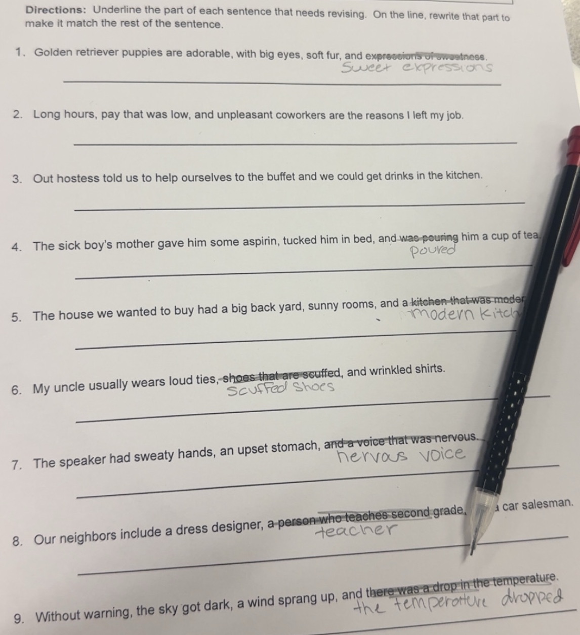 Directions: Underline the part of each | StudyX